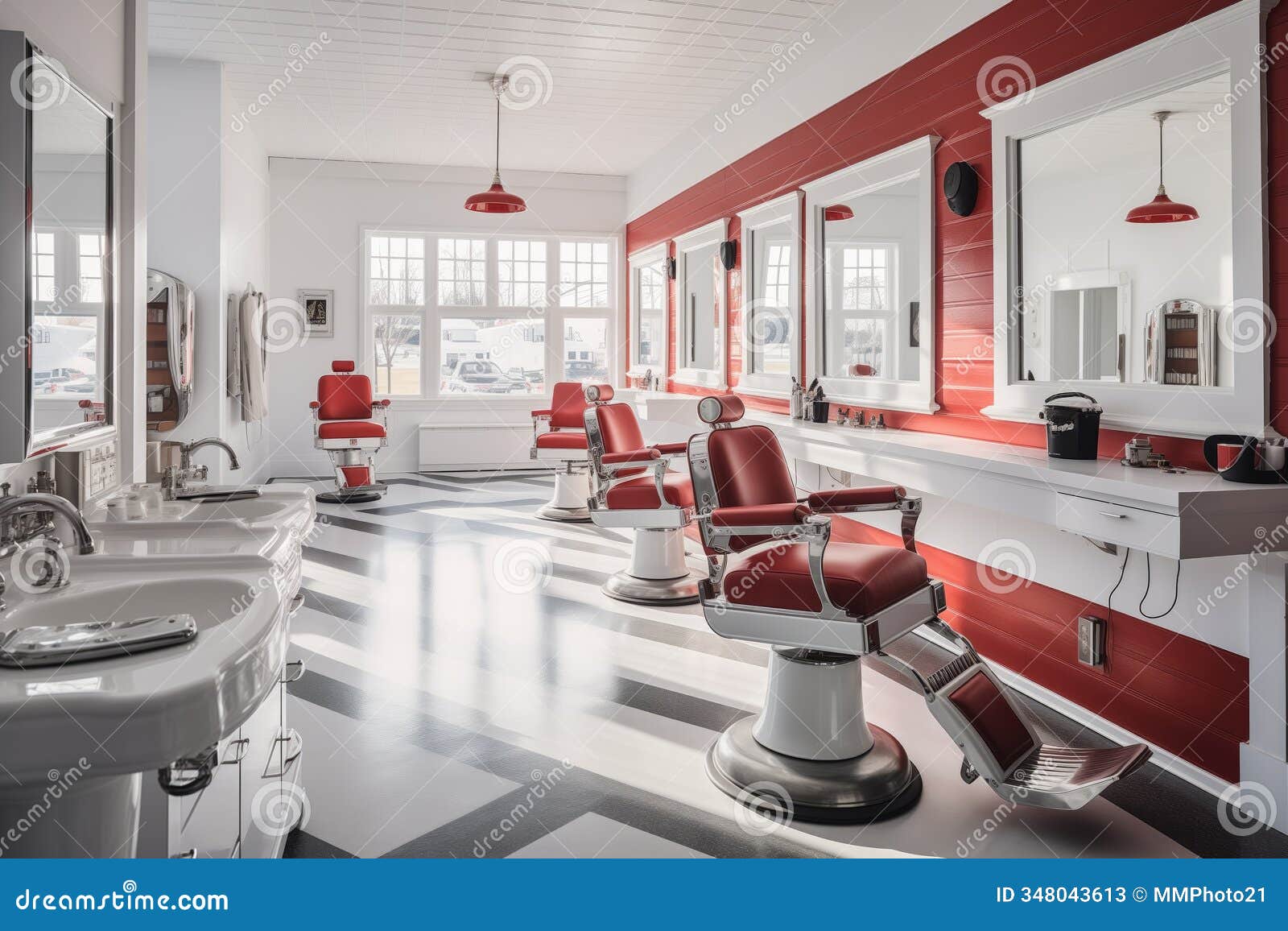BarberShop Interior, Modern Design, Barber Chairs, Men Grooming ...