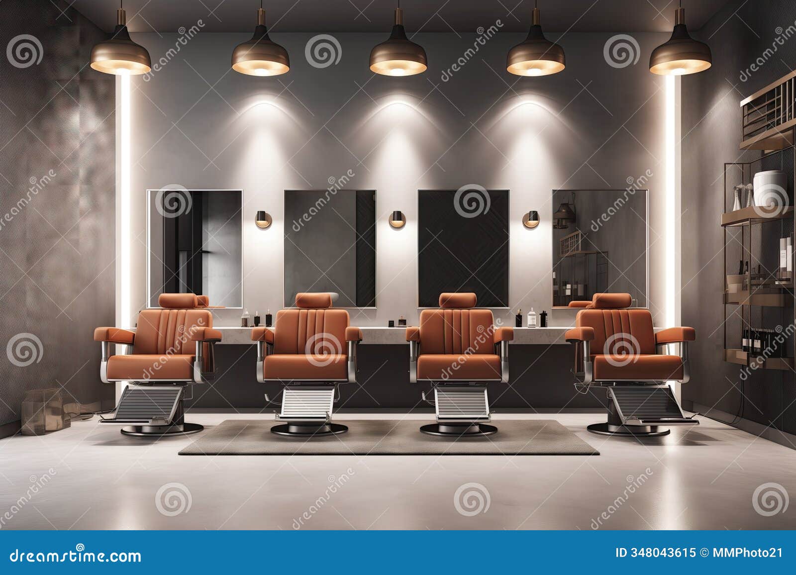 BarberShop Interior, Modern Design, Barber Chairs, Men Grooming ...