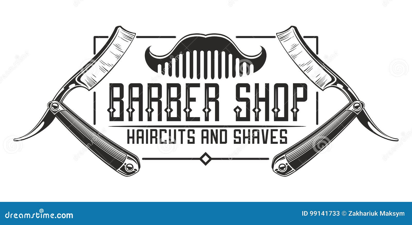 Barber shop logo stock vector. Illustration of comb, hairdresser - 99141733