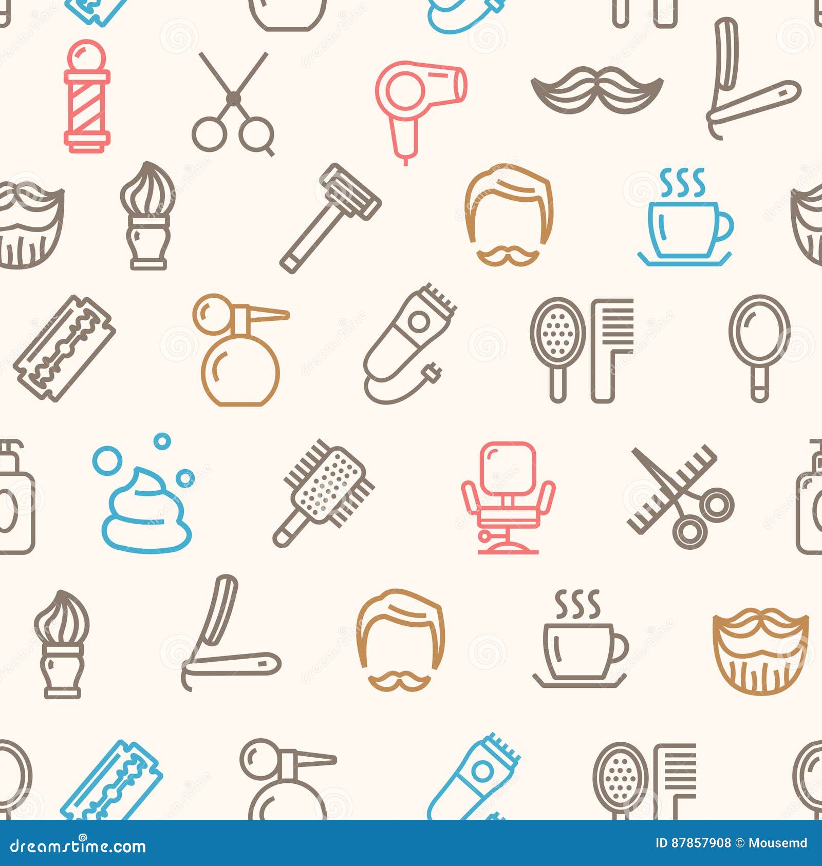 Barber Shop Pattern Background. Vector Stock Vector - Illustration of ...