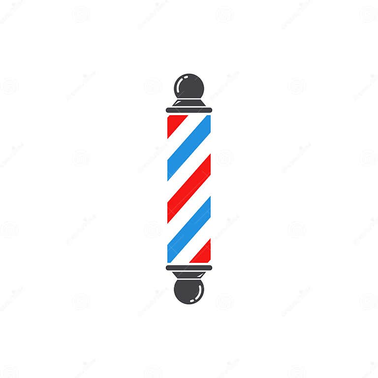 Barber Shop Pole. Vector on Isolated White Background Stock Vector ...
