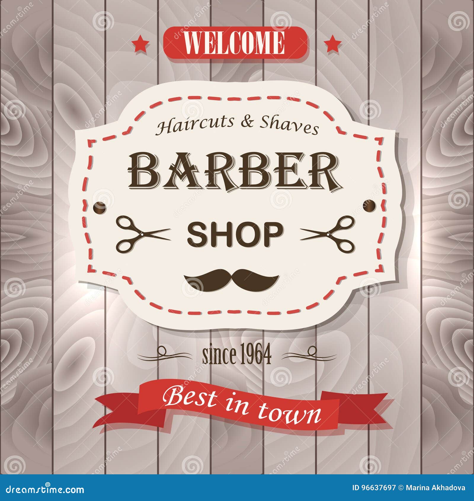 Barber Shop Poster Cartoon Vector | CartoonDealer.com #96637697