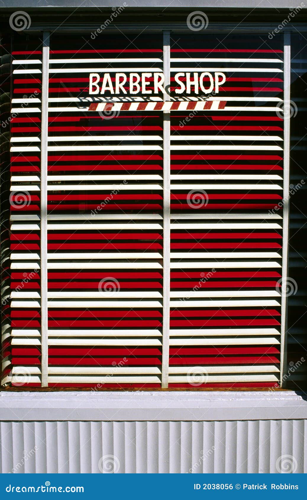 Barber Shop Window stock photo. Image of white, shop, blinds - 2038056
