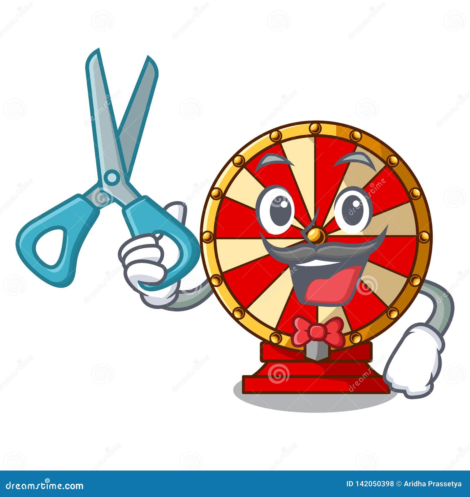 Barber Spinning Wheel Game the Mascot Shape Stock Vector - Illustration ...