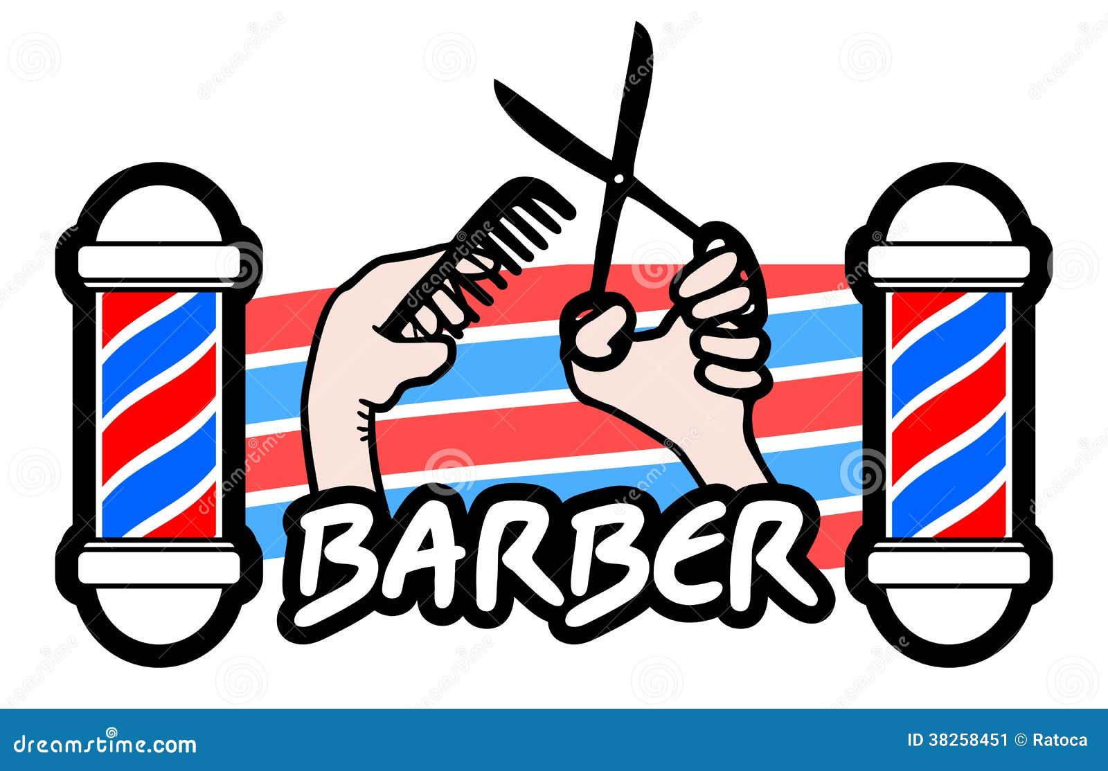 Barber sticker stock vector. Illustration of cartoon - 38258451