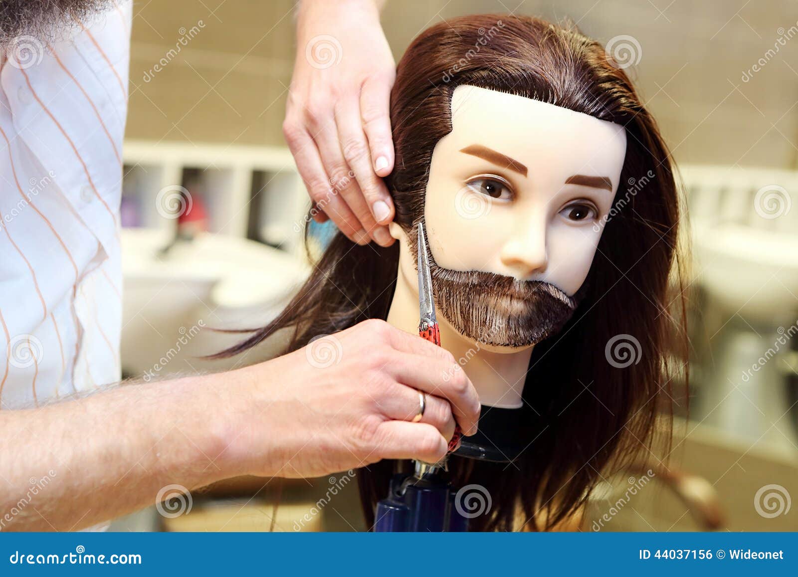 Barber Student Trimming Brown Hair Stock Photo - Image of beauty, hand ...