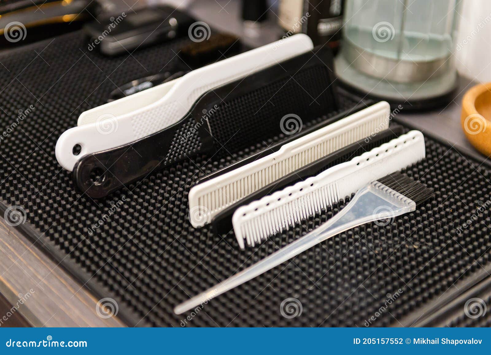 Barber table with tools stock photo. Image of present - 205157552