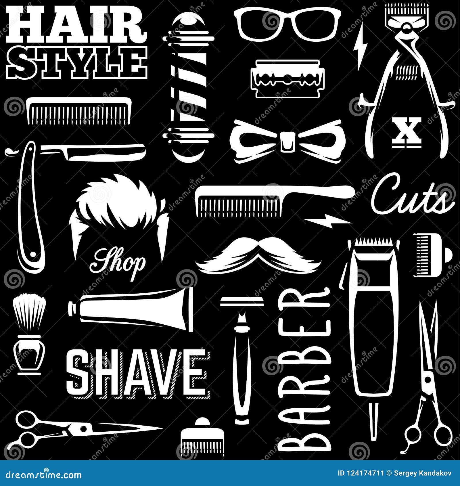 Barber Tools Seamless Texture Vector Stock Vector - Illustration of ...