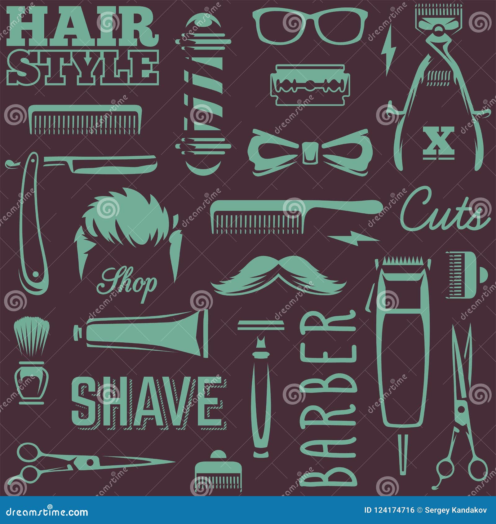 Barber Tools Seamless Texture Vector Stock Vector - Illustration of ...
