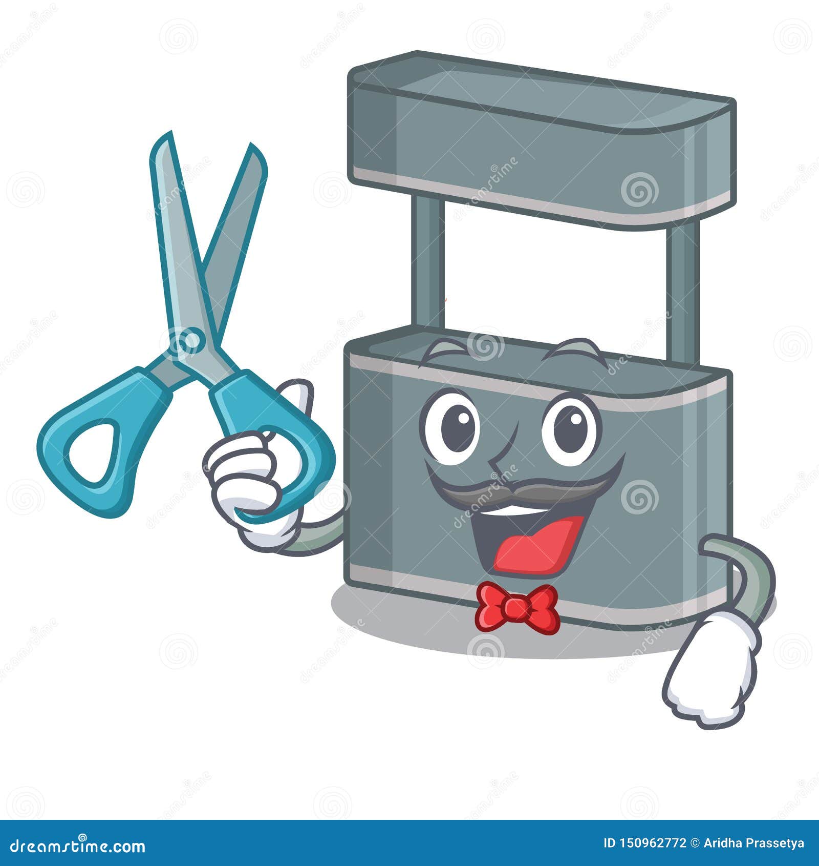 Barber Trade Stand Isolated in the Cartoon Stock Vector - Illustration ...