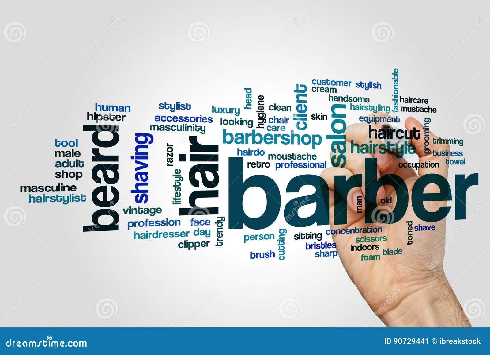 Barber Word Cloud Concept Grey Background Stock Photos - Free & Royalty ...