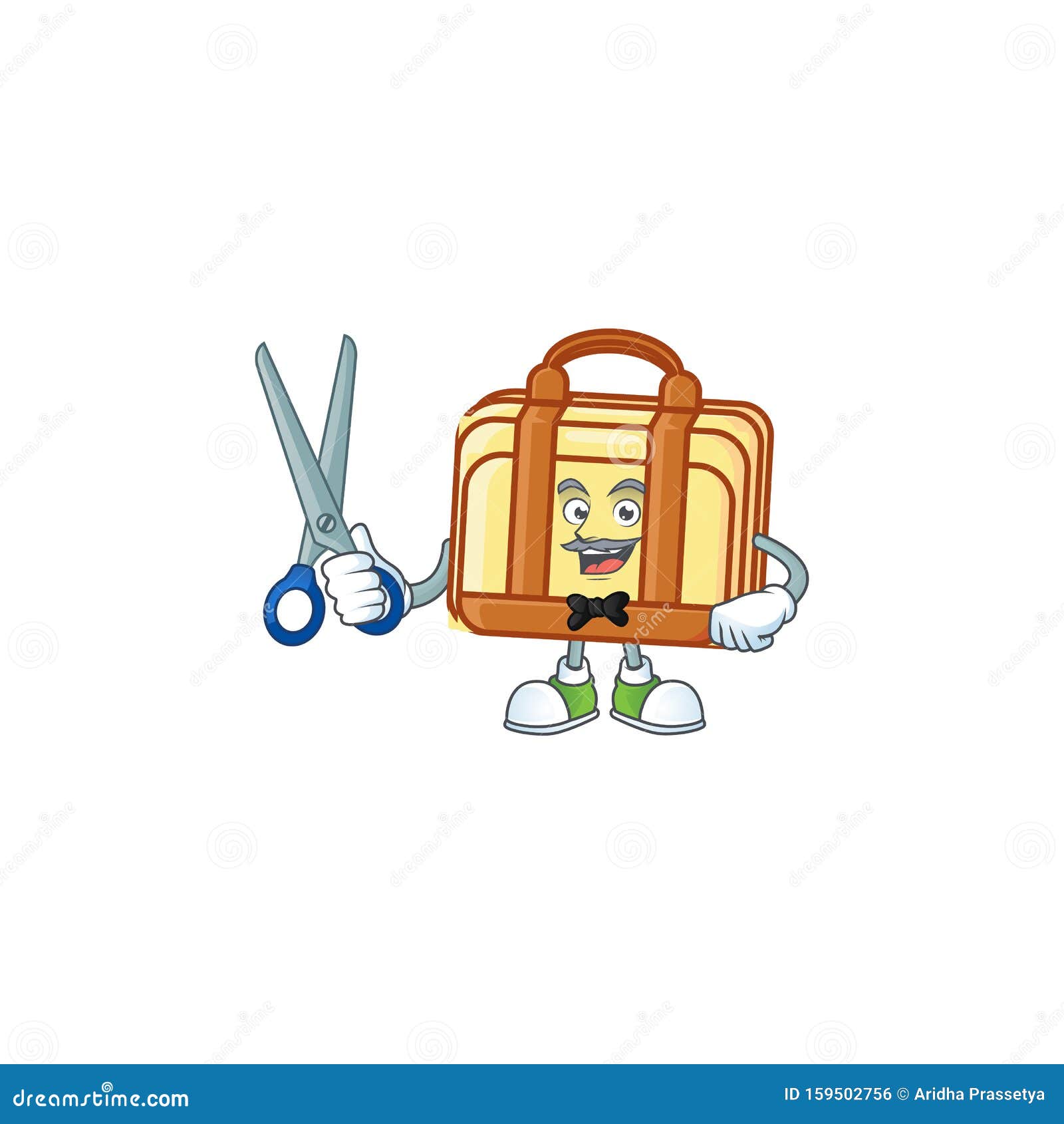 Barber Work Suitcase Cartoon for Materials Work Stock Vector ...