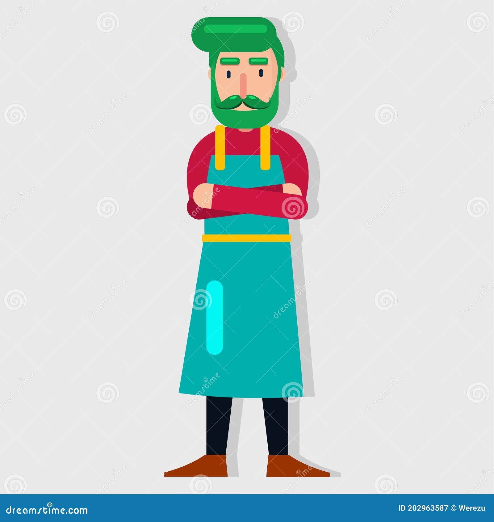Barberman Standing Vector Illustration in Flat Style Stock Vector ...