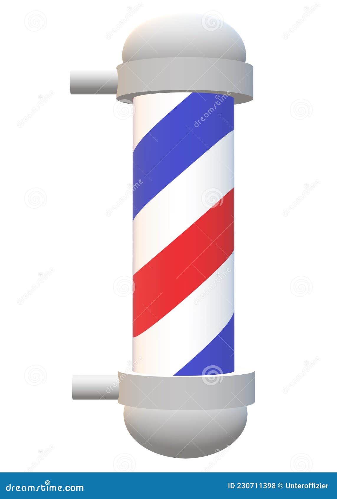 Barbers Pole. Outdoor Sign Used To Signify Work Place For Cutting ...