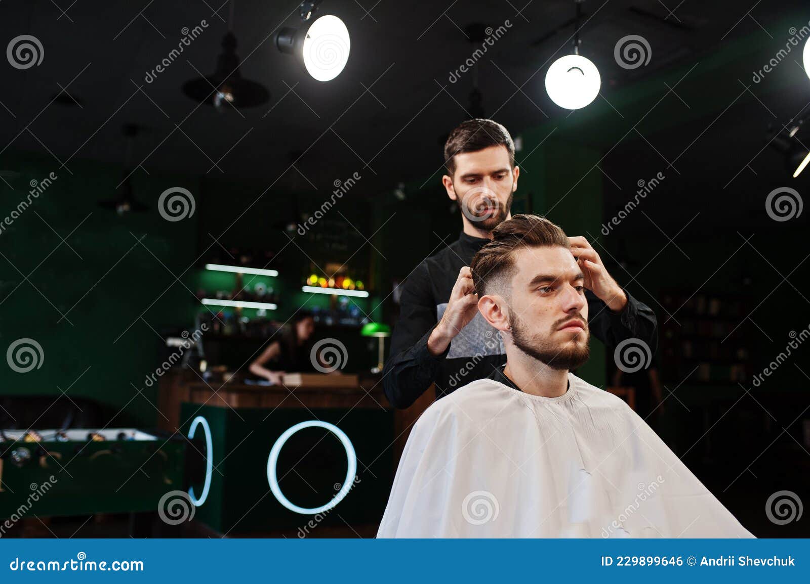 Barbershop, barber at work stock photo. Image of hair - 229899646