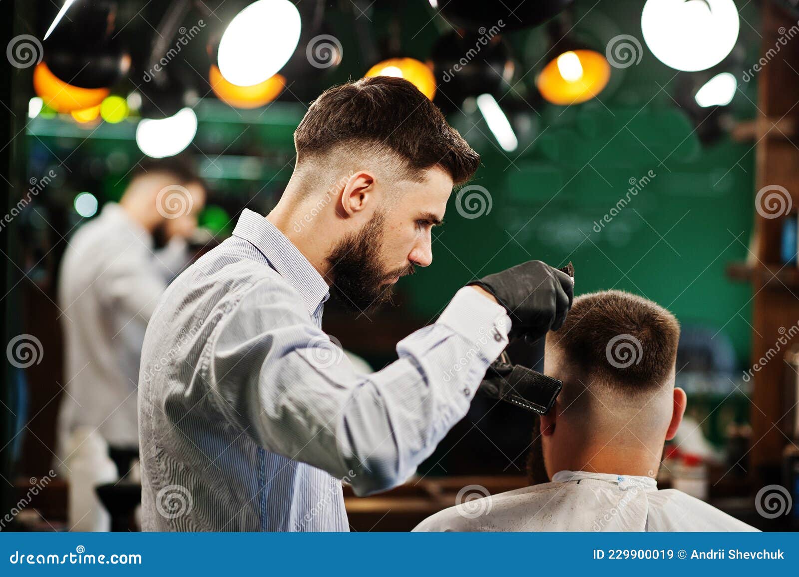Barbershop, barber at work stock image. Image of client - 229900019