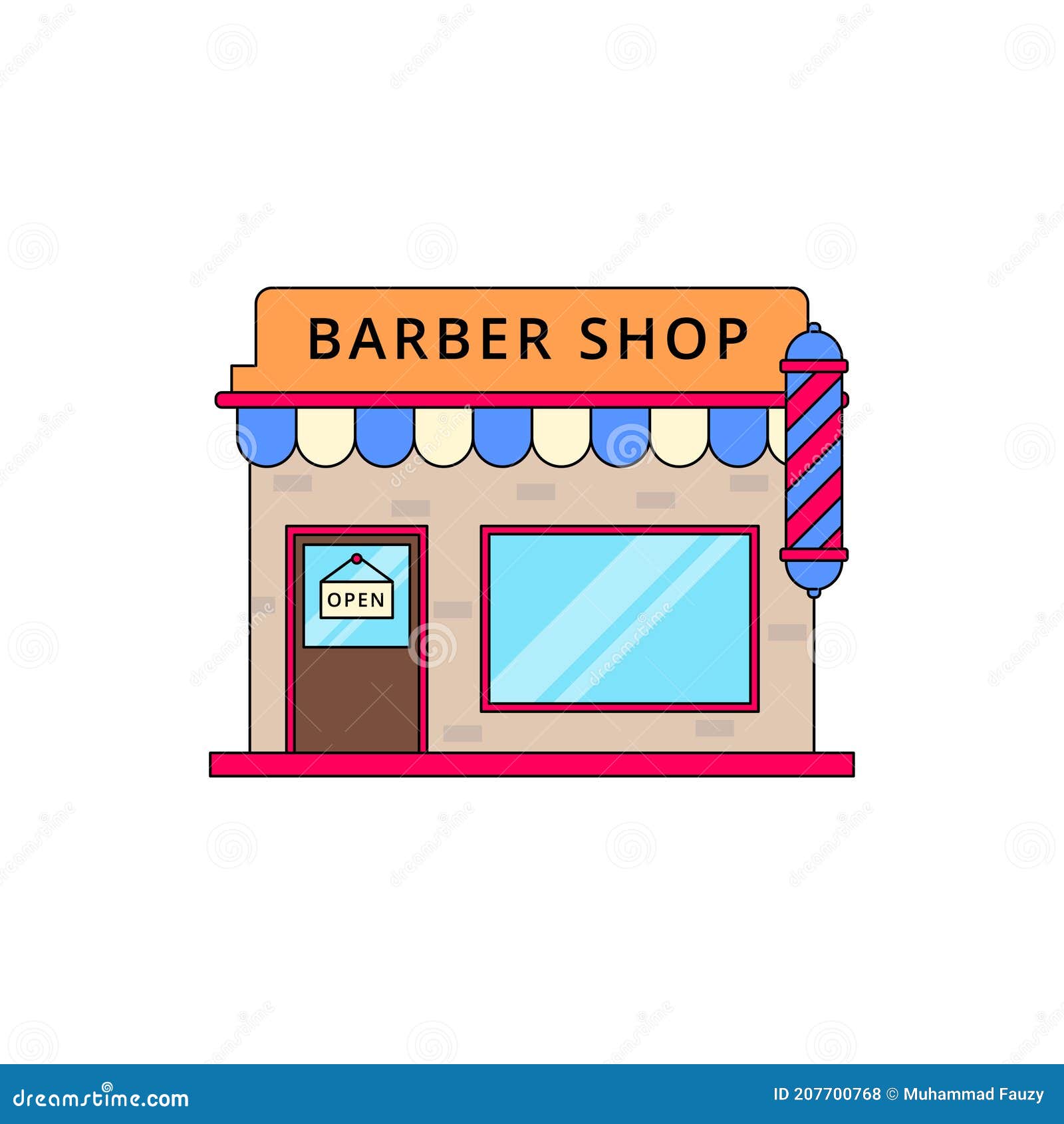 Barber Shop Building Clipart