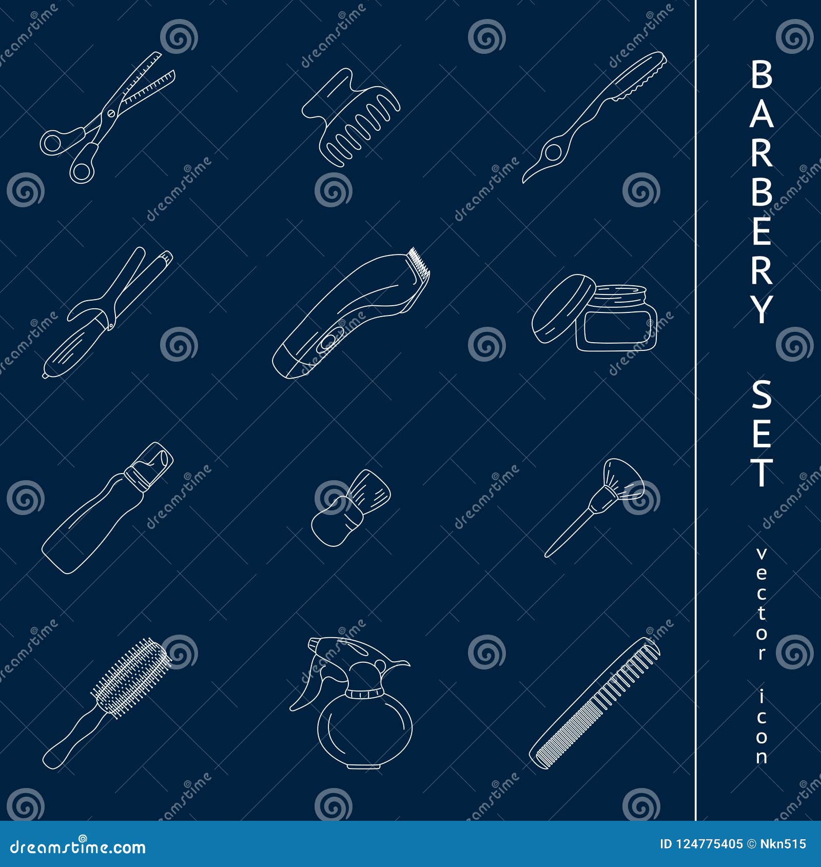 Barber tools icons set stock vector. Illustration of accessories ...