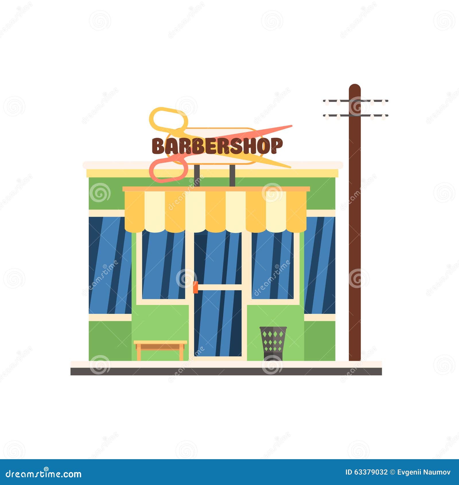 Barbershop Front. Vector Illustration Stock Vector - Illustration of ...