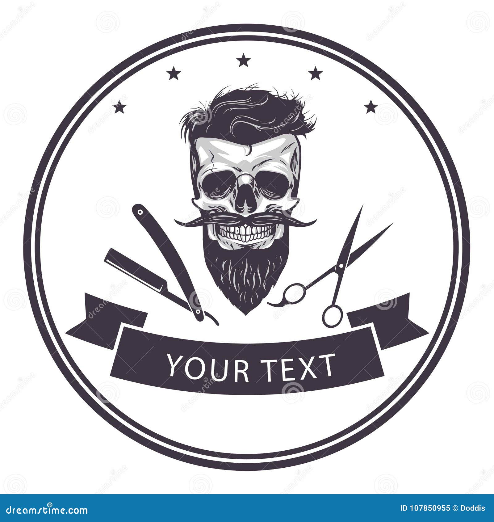 Drawing & Drafting Skull Skeleton Beard Mustache Facial Hair Barber ...