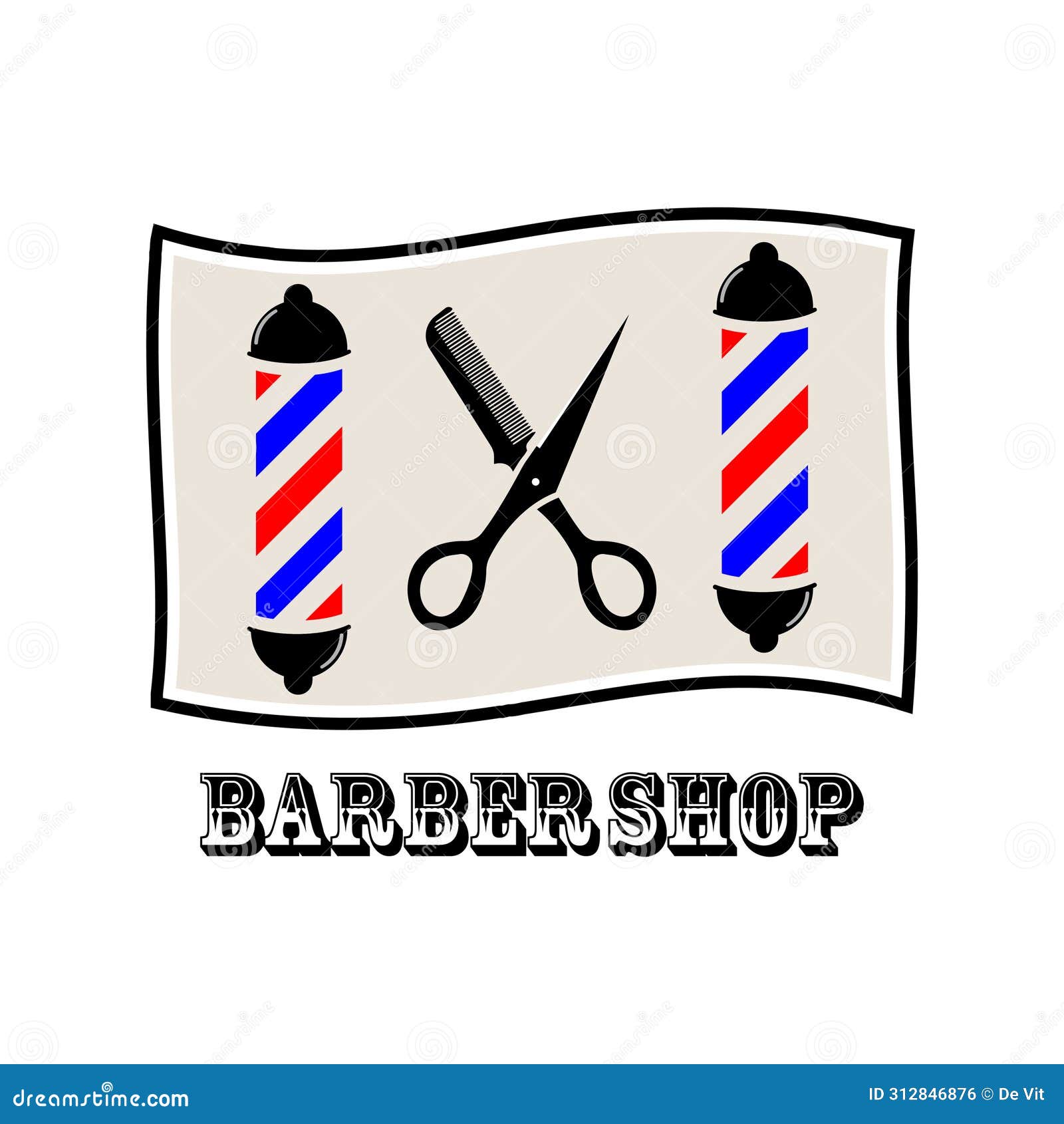 Vintage Barbershop Vector Emblems and Labels Stock Vector ...