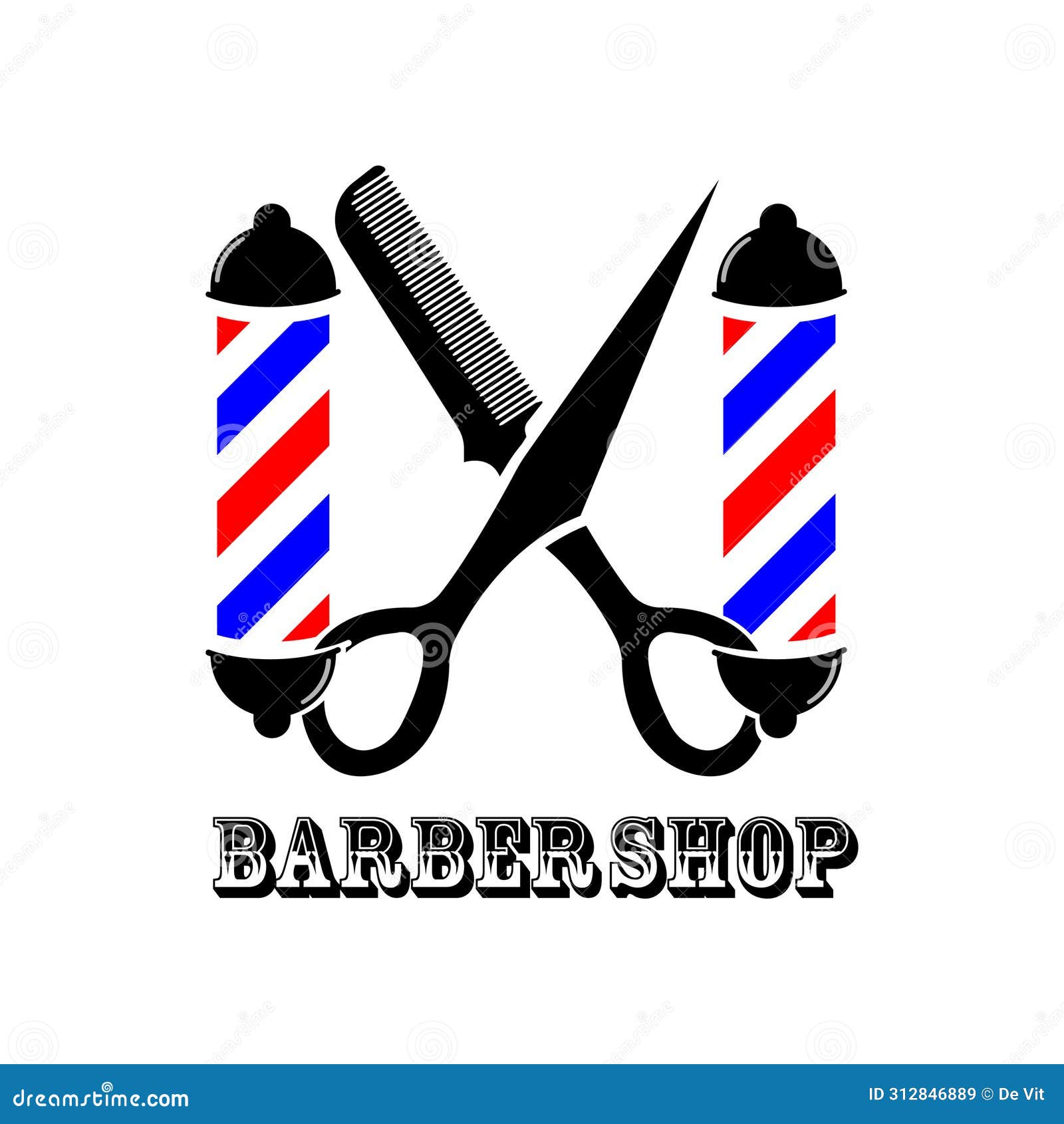 Vintage Barbershop Vector Emblems and Labels Stock Vector ...