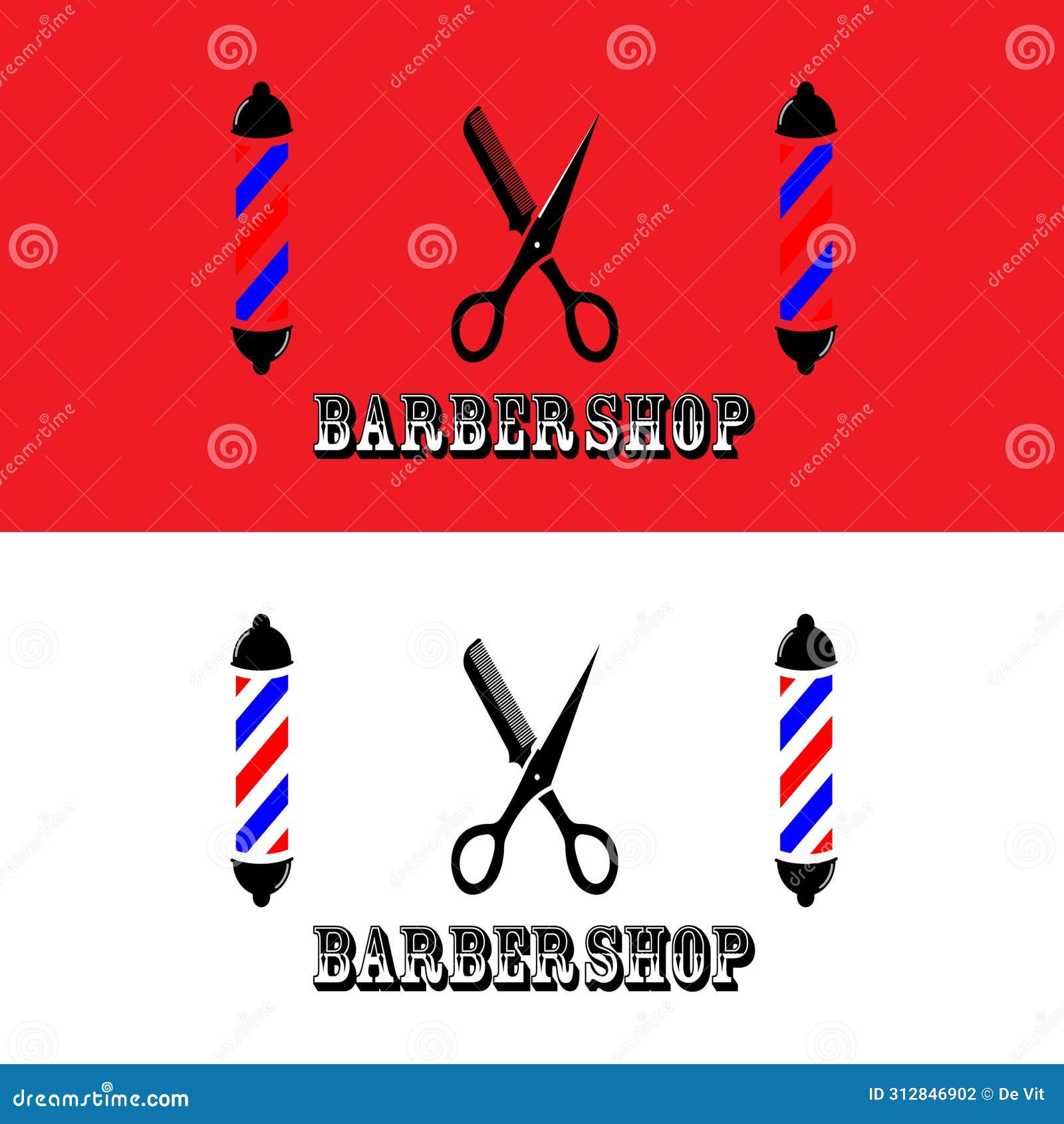 Vintage Barbershop Vector Emblems and Labels Stock Vector ...