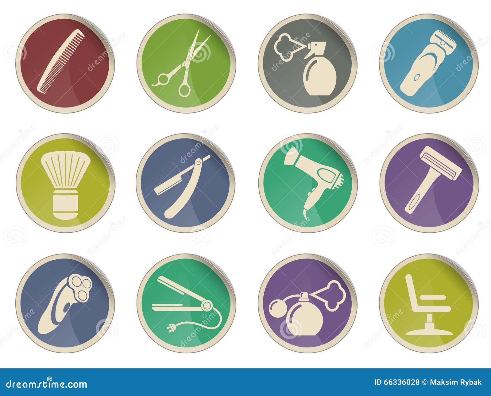 Barbershop symbols stock vector. Illustration of comb - 66336028