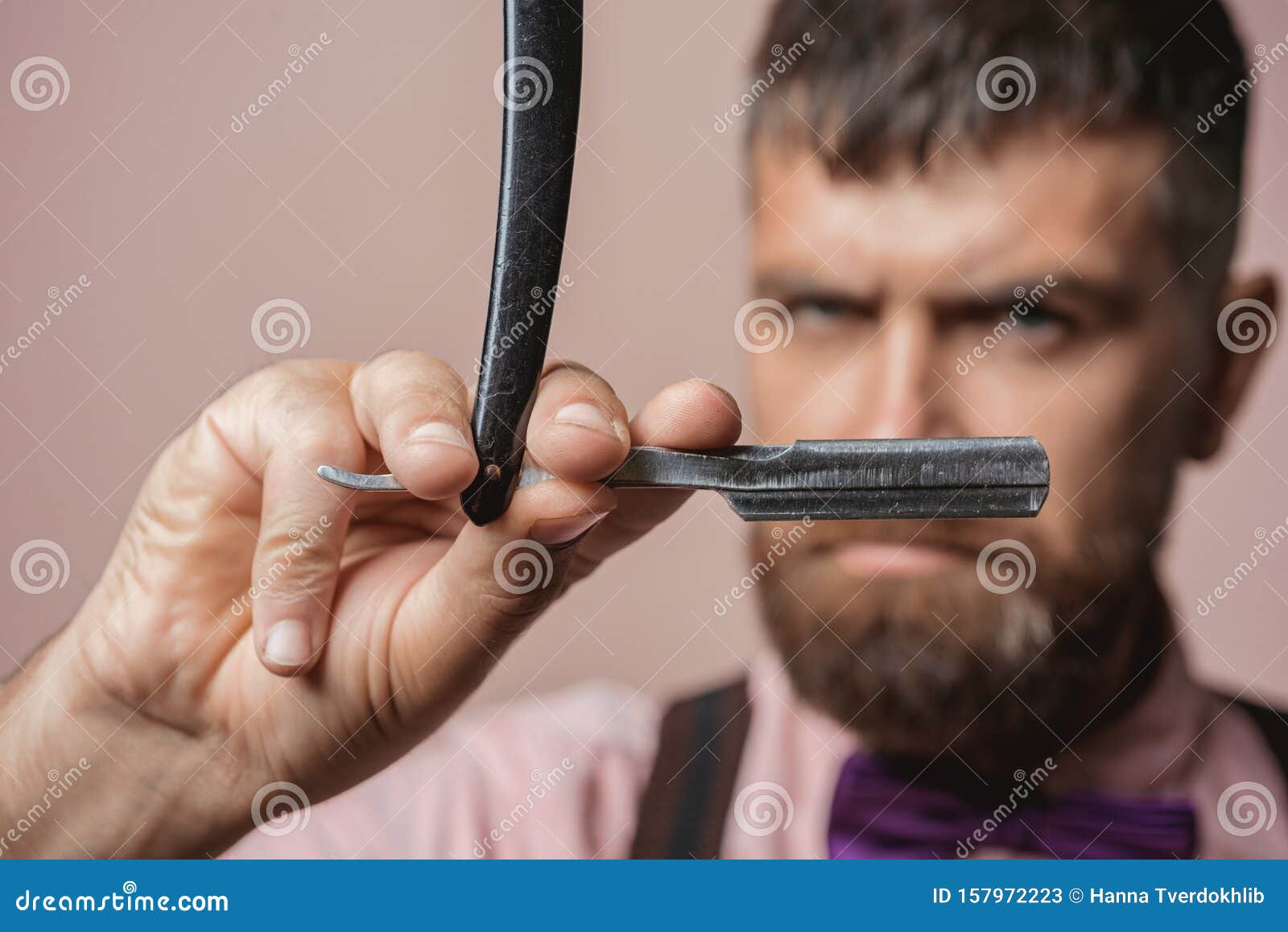 Barbershop Tools. Sharp Razor. Style for Men. Stock Image - Image of ...
