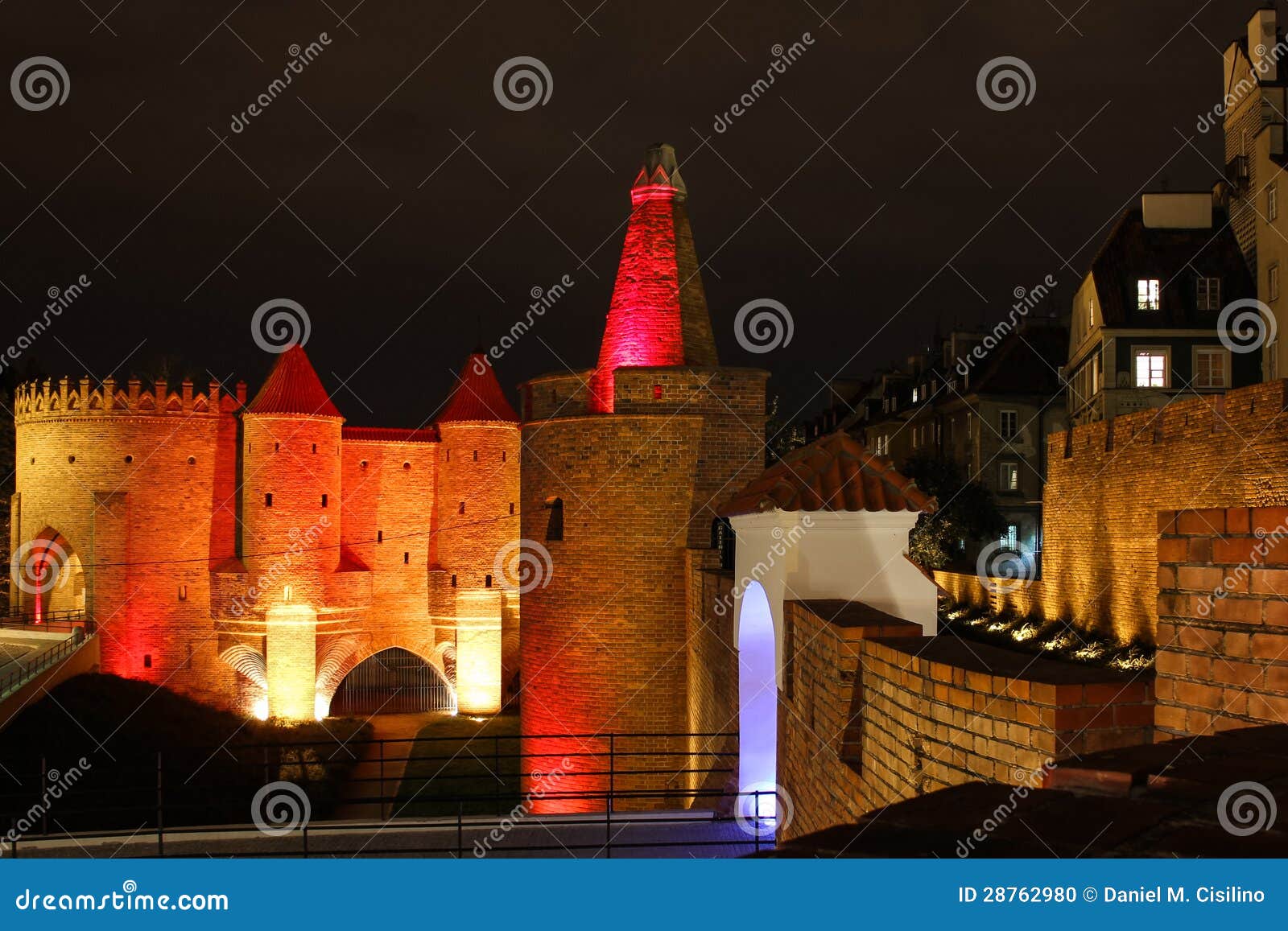 Barbican and Castle Walls. Warsaw. Poland. Stock Photo - Image of ...