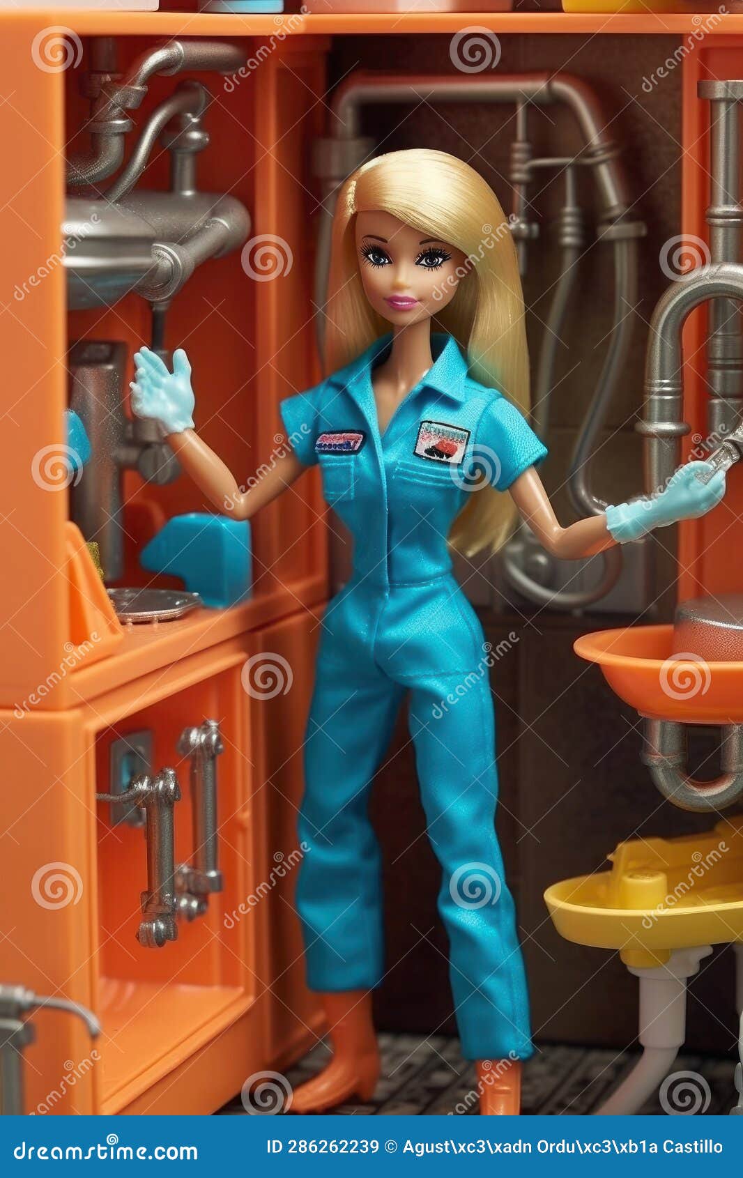 Barbie Doll, Cleaning the Bathroom. Editorial Stock Image ...