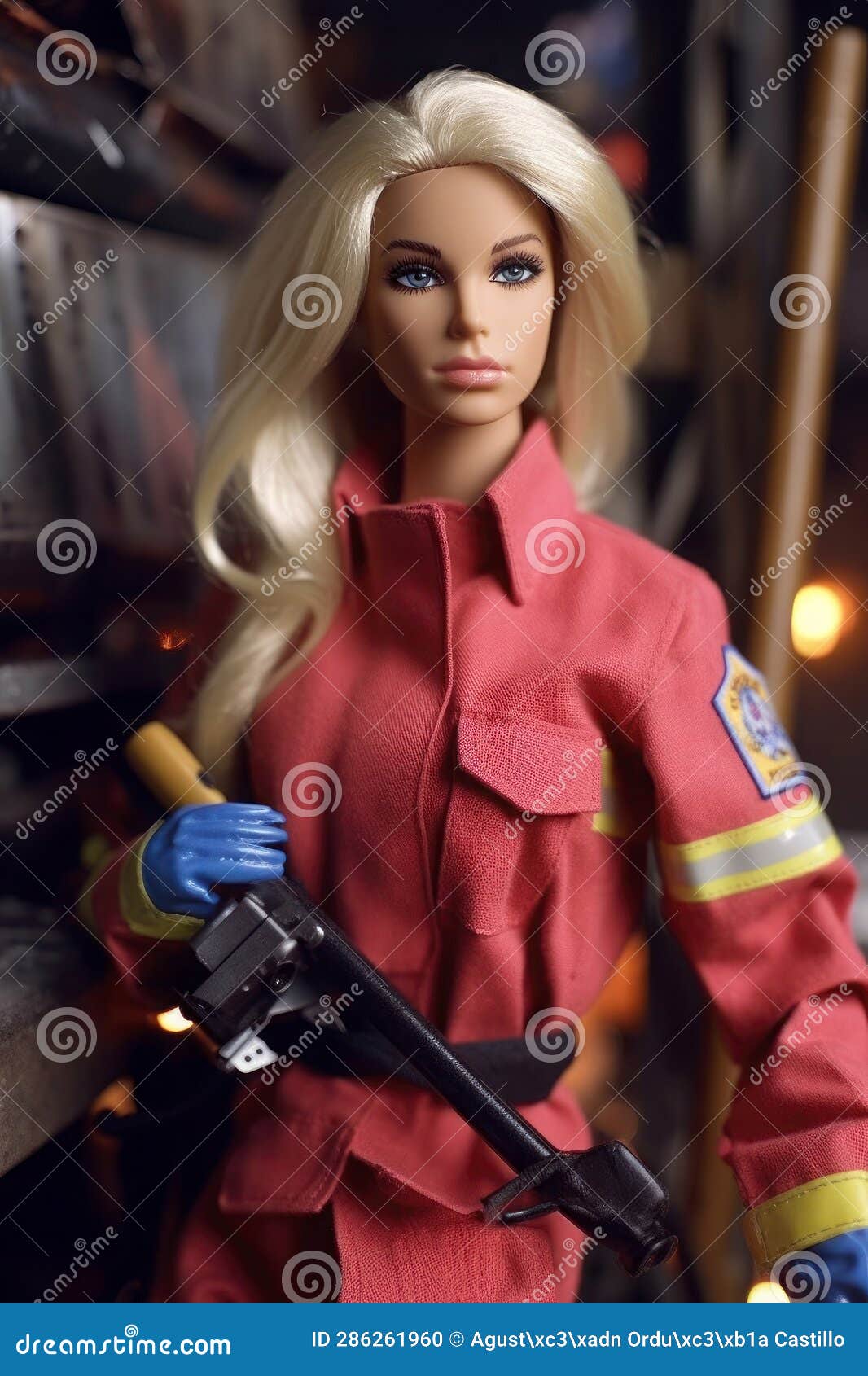 Barbie Doll, Firefighter Putting Out a Fire. Editorial Image ...