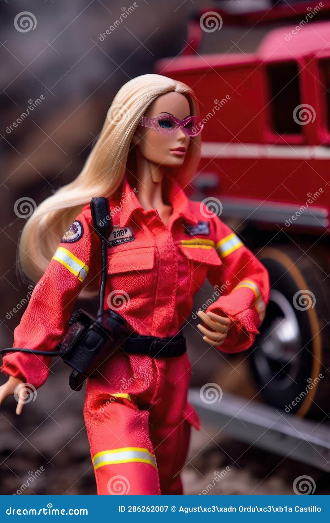 Barbie Doll, Firefighter Putting Out a Fire. Editorial Photography ...
