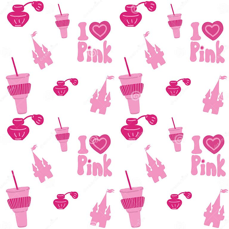 Barbie Hand Drawn Seamless Pattern Vector Stock Illustration ...