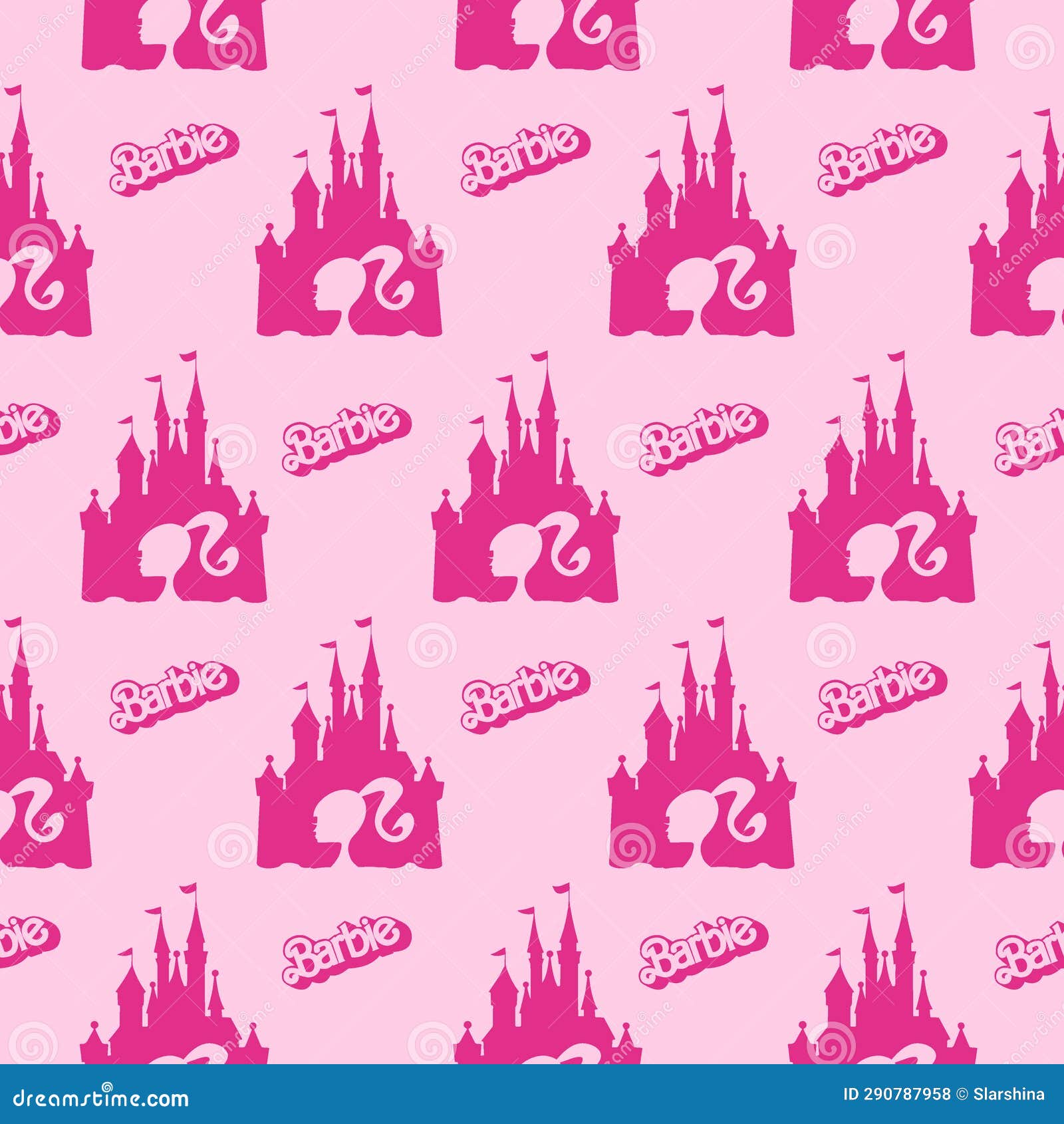 Barbie Seamless Pattern. Editorial Vector Illustration in Barbie Core ...