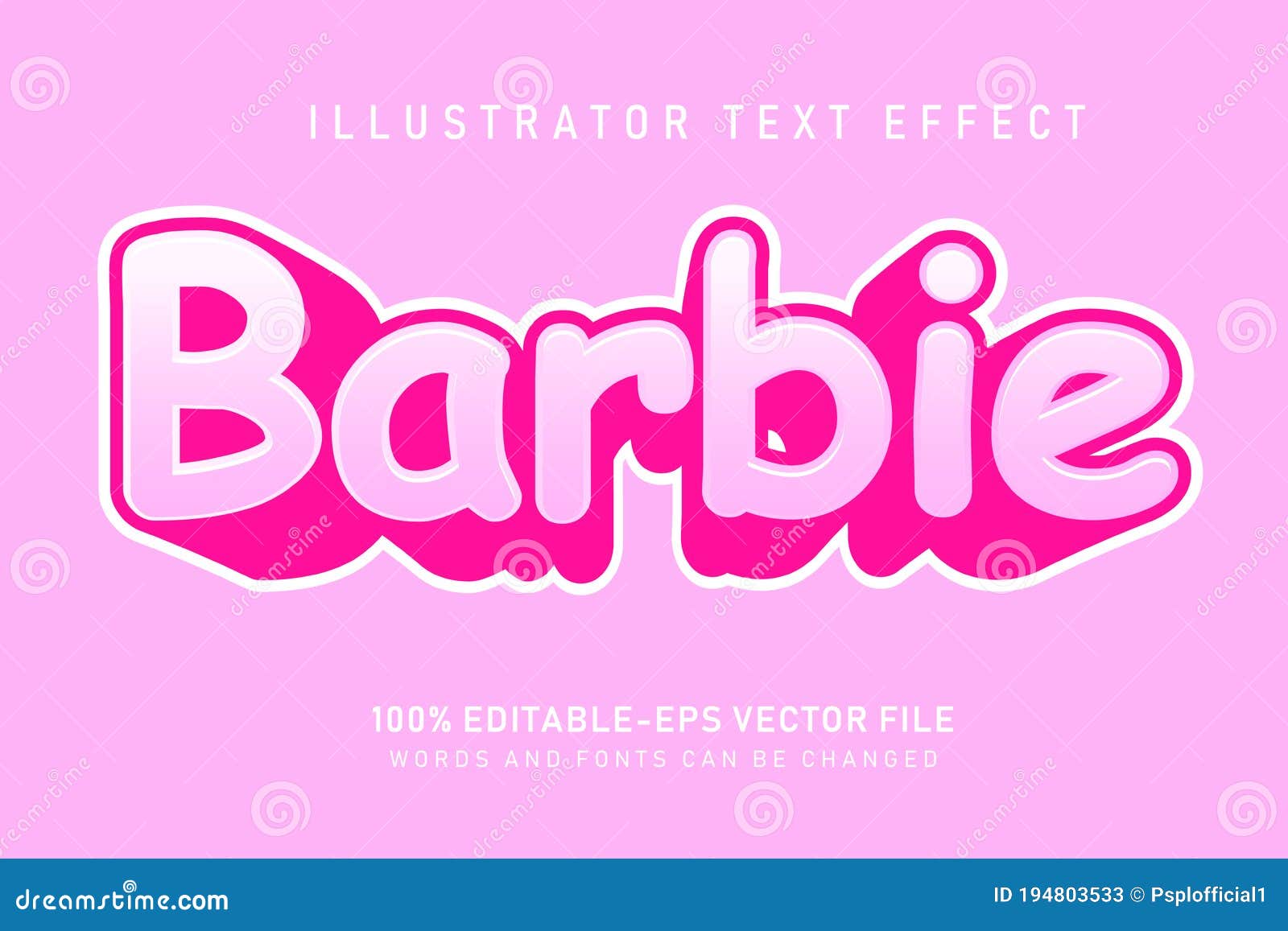 Barbie Text Effect Design Vector | CartoonDealer.com #194803533