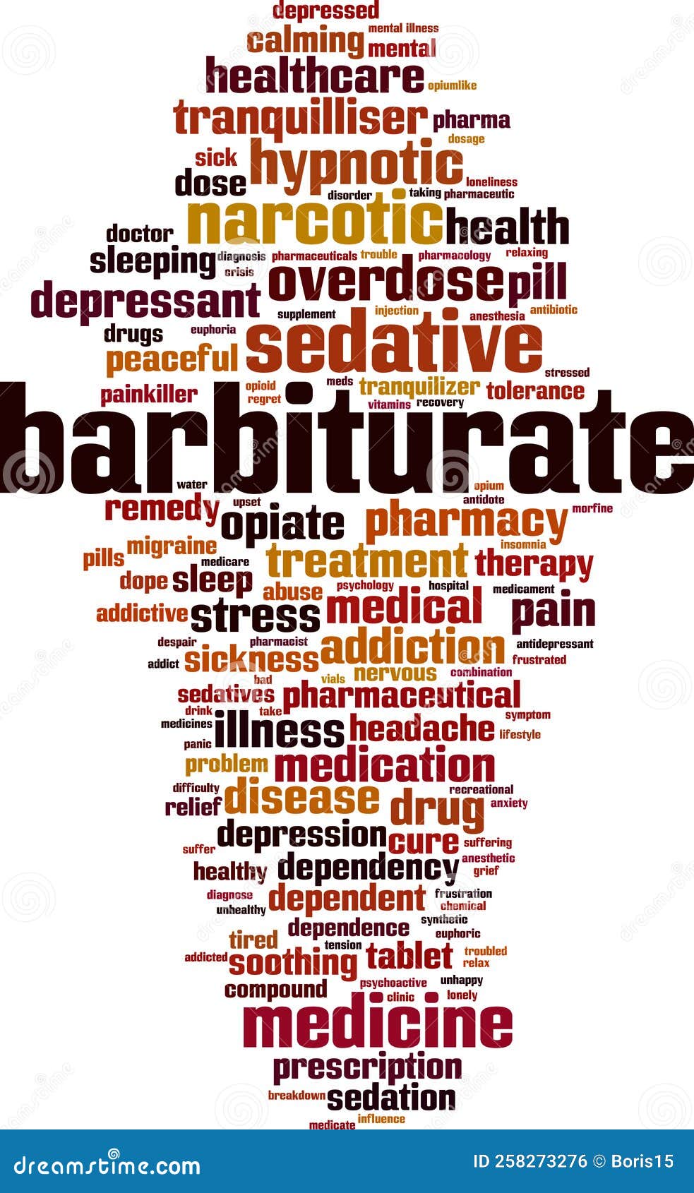 Barbiturate word cloud stock vector. Illustration of overdose - 258273276