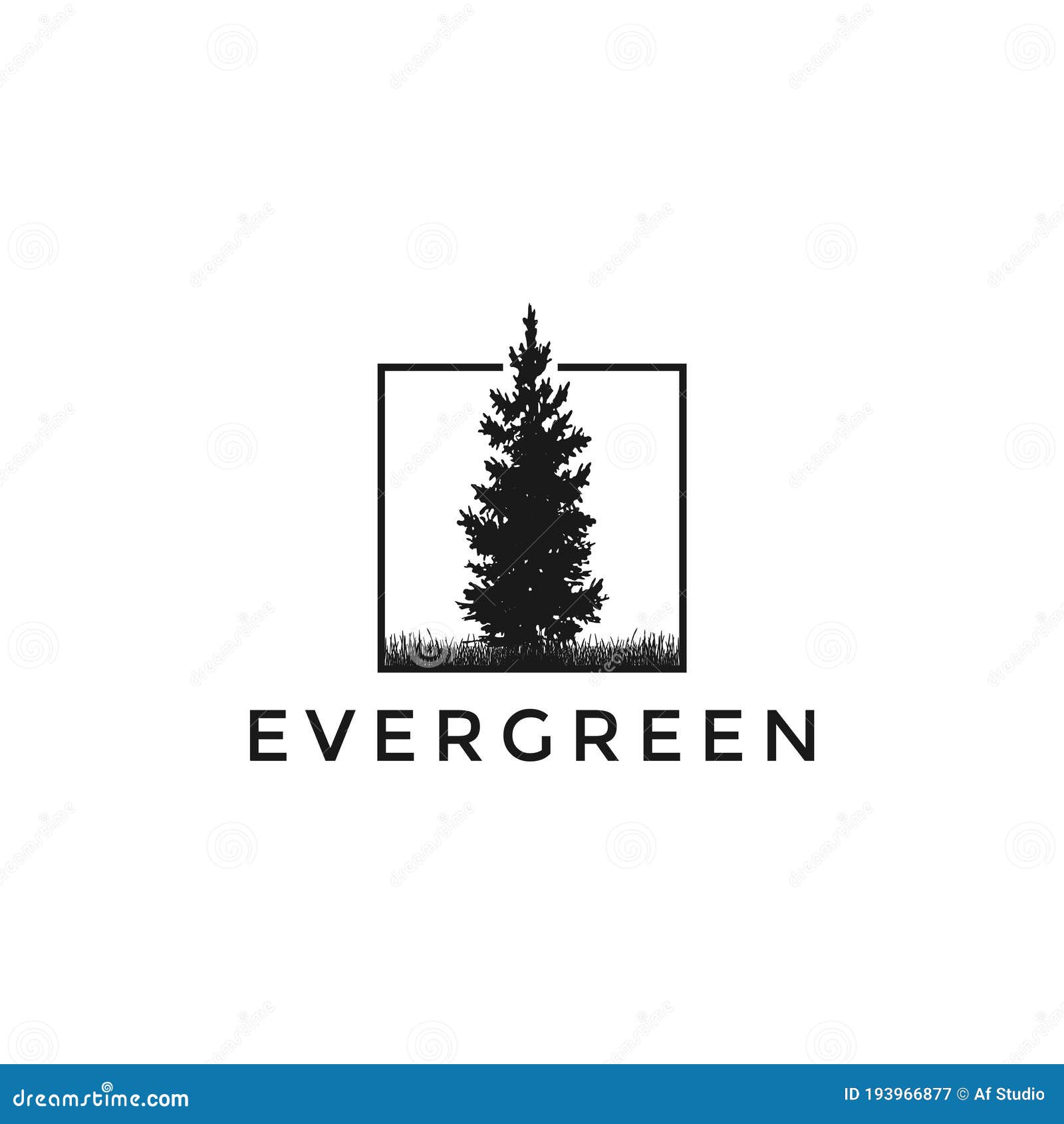 Simple Minimalist Pine Cedar Fir Spruce Evergreen Larch Conifer Tree ...