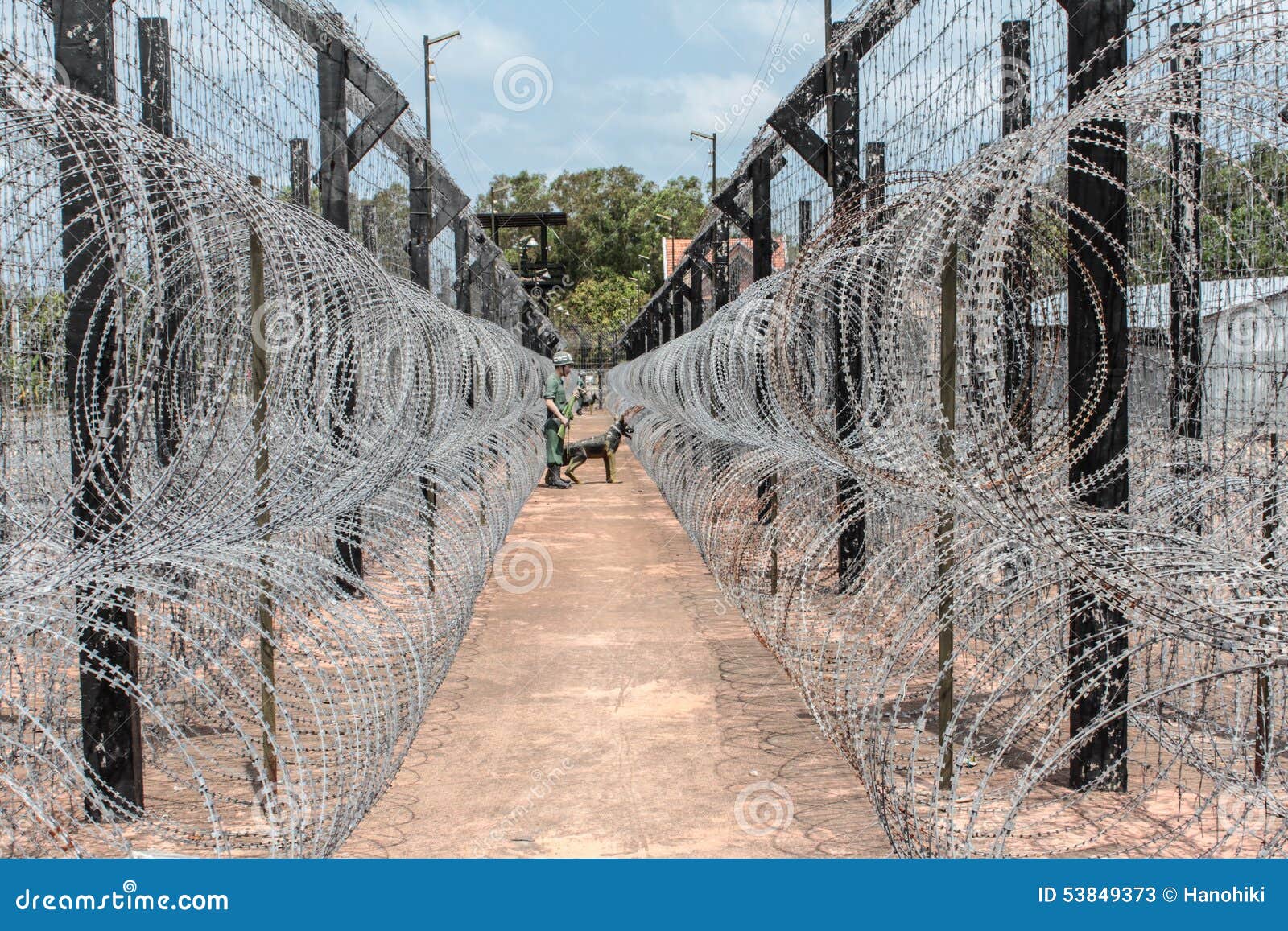 Barbwire fence / border stock image. Image of crime, locked - 53849373