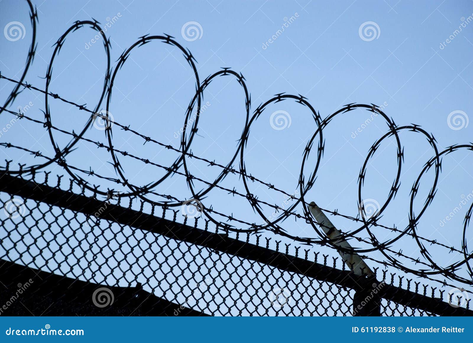 Barbwire Fence - Danger, Border and Prison Stock Photo - Image of ...
