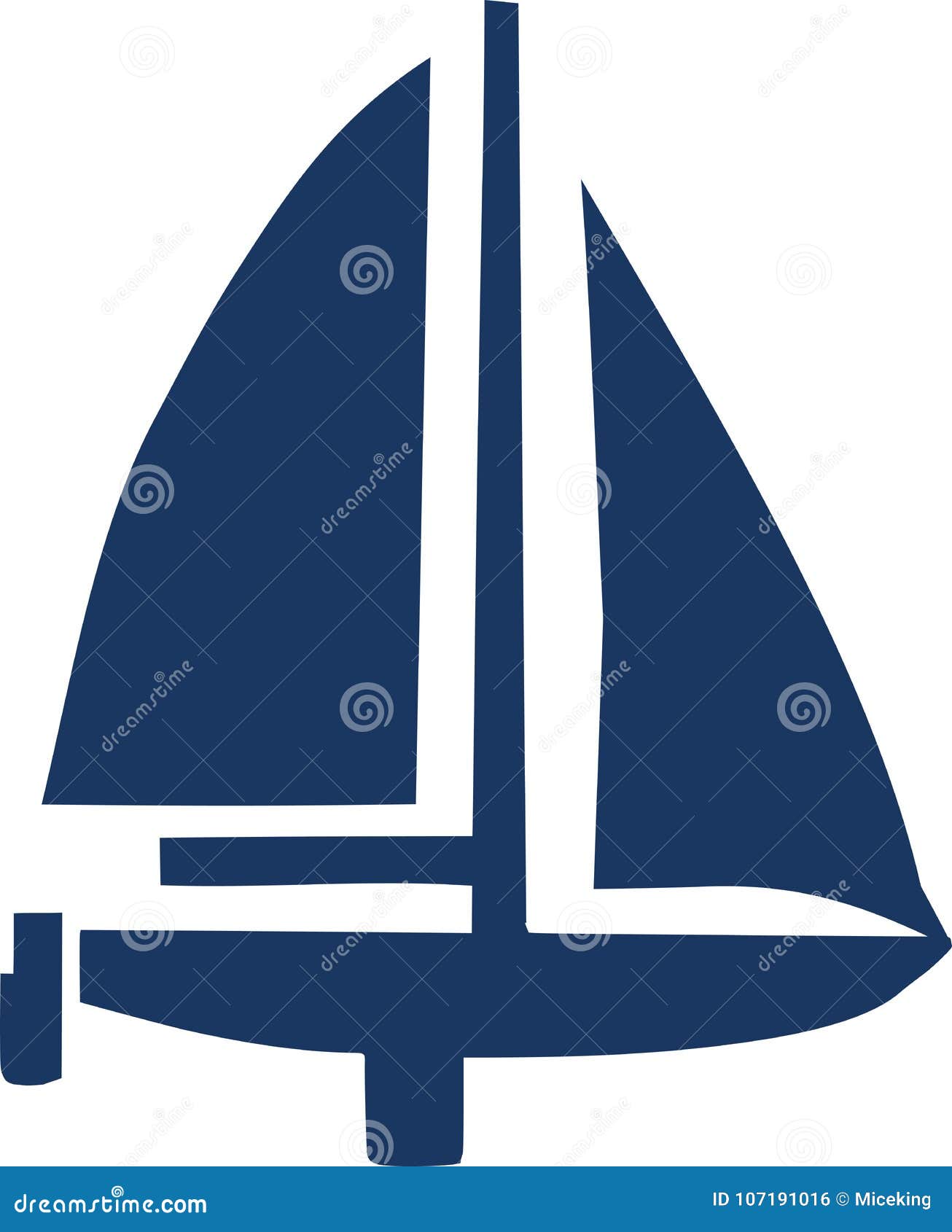 Barca a Vela Con Il Simbolo Del Remo Illustrazione Vettoriale ...