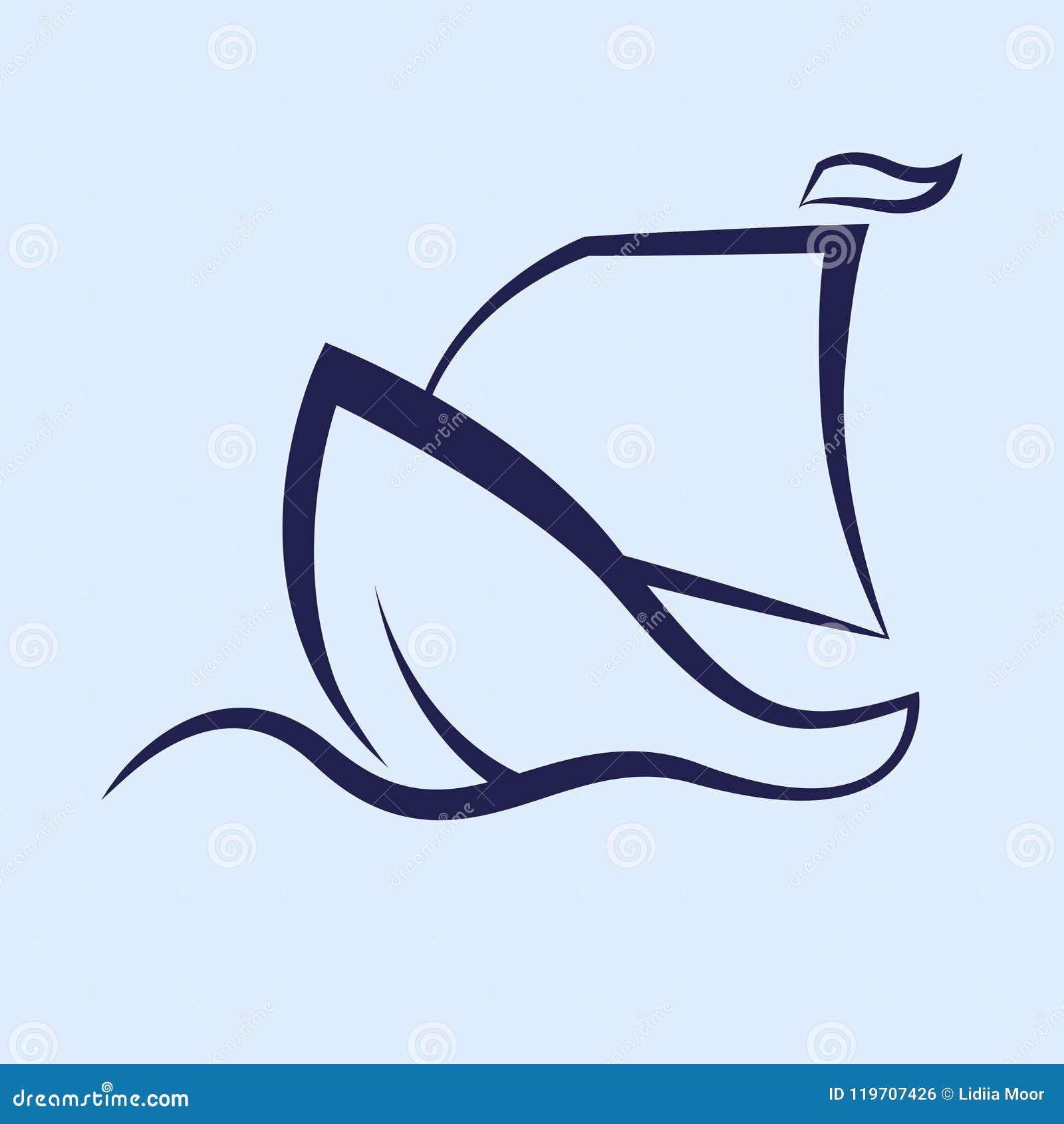 Barca a Vela, Emblema O Icona Illustrazione Vettoriale - Illustrazione ...