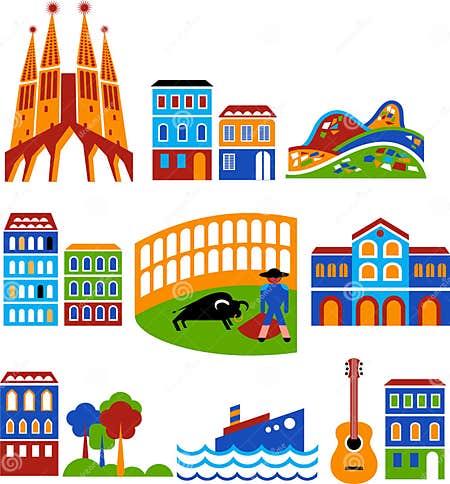 Barcelona stock vector. Illustration of europe, building - 15500384
