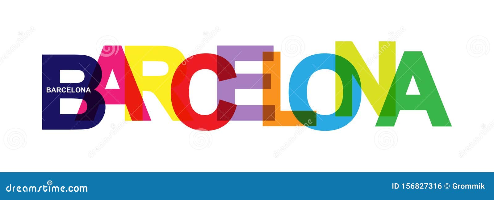 BARCELONA. Banner with the Name of the City of Spain Stock Vector ...