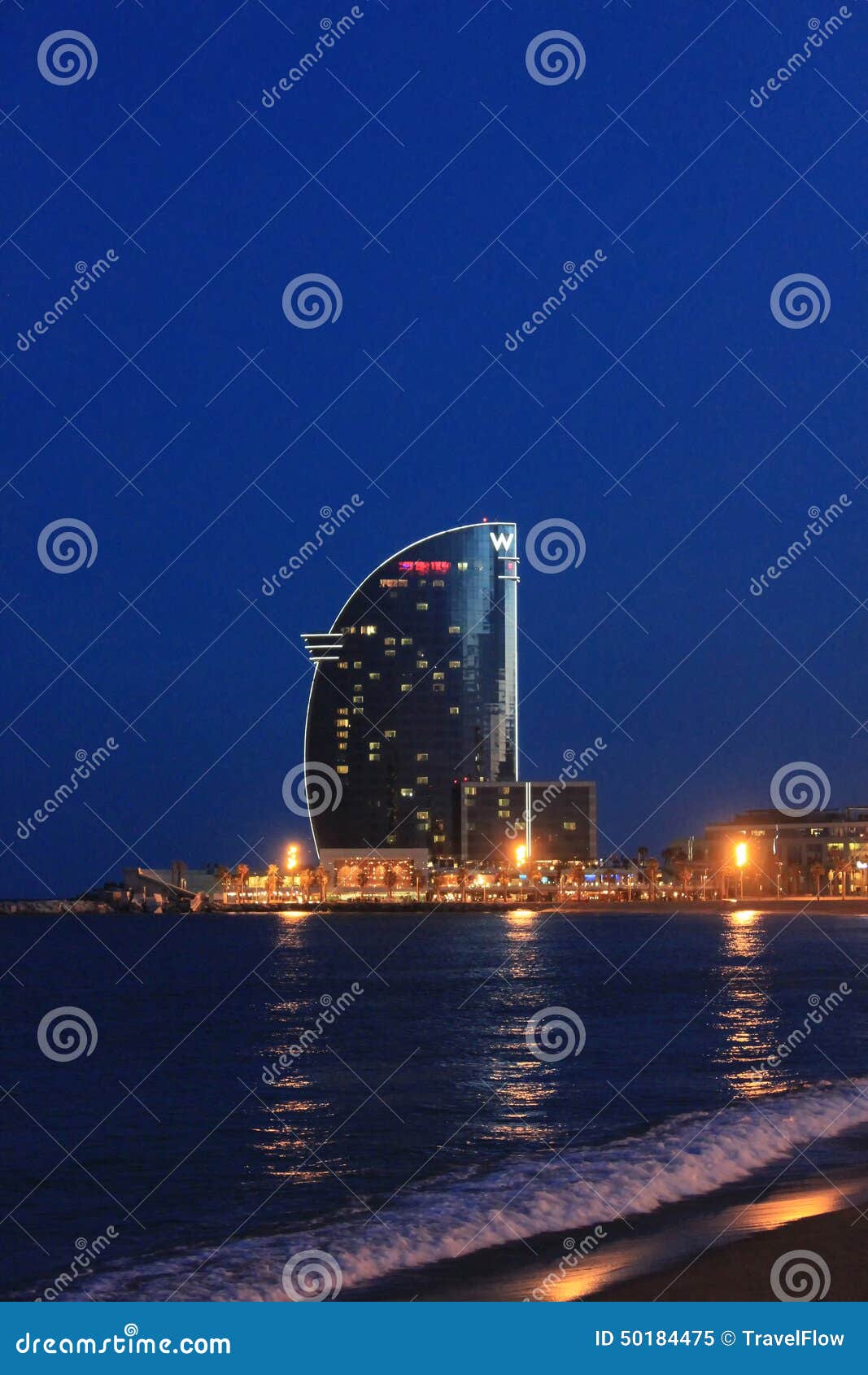 The Barcelona Beach in the Evening Editorial Image - Image of ocean ...