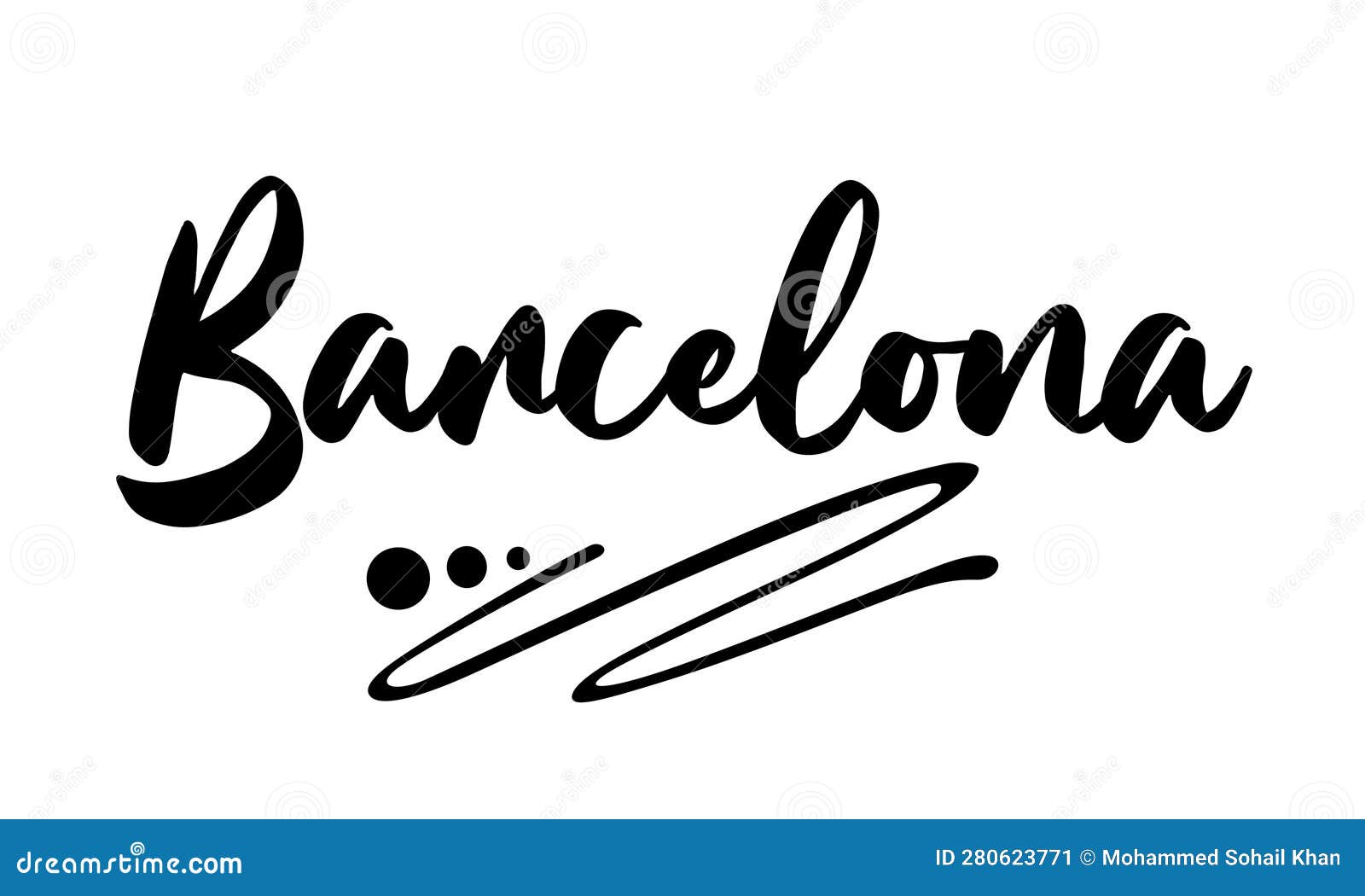 Barcelona Bold Typography Lettering Text Vector Design Quote Stock ...