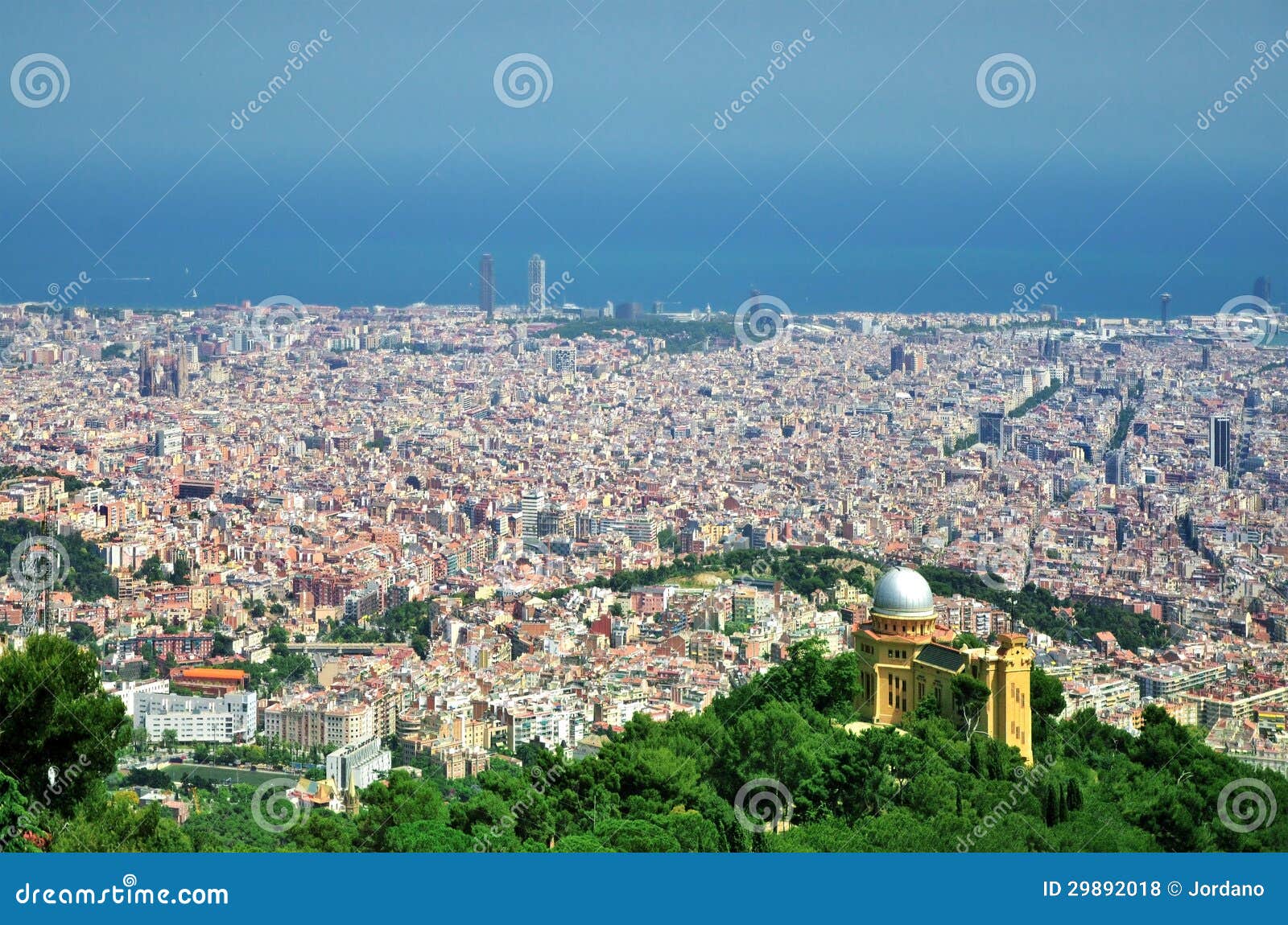 Barcelona City Panoramic View Stock Photo - Image of capital, panorama ...