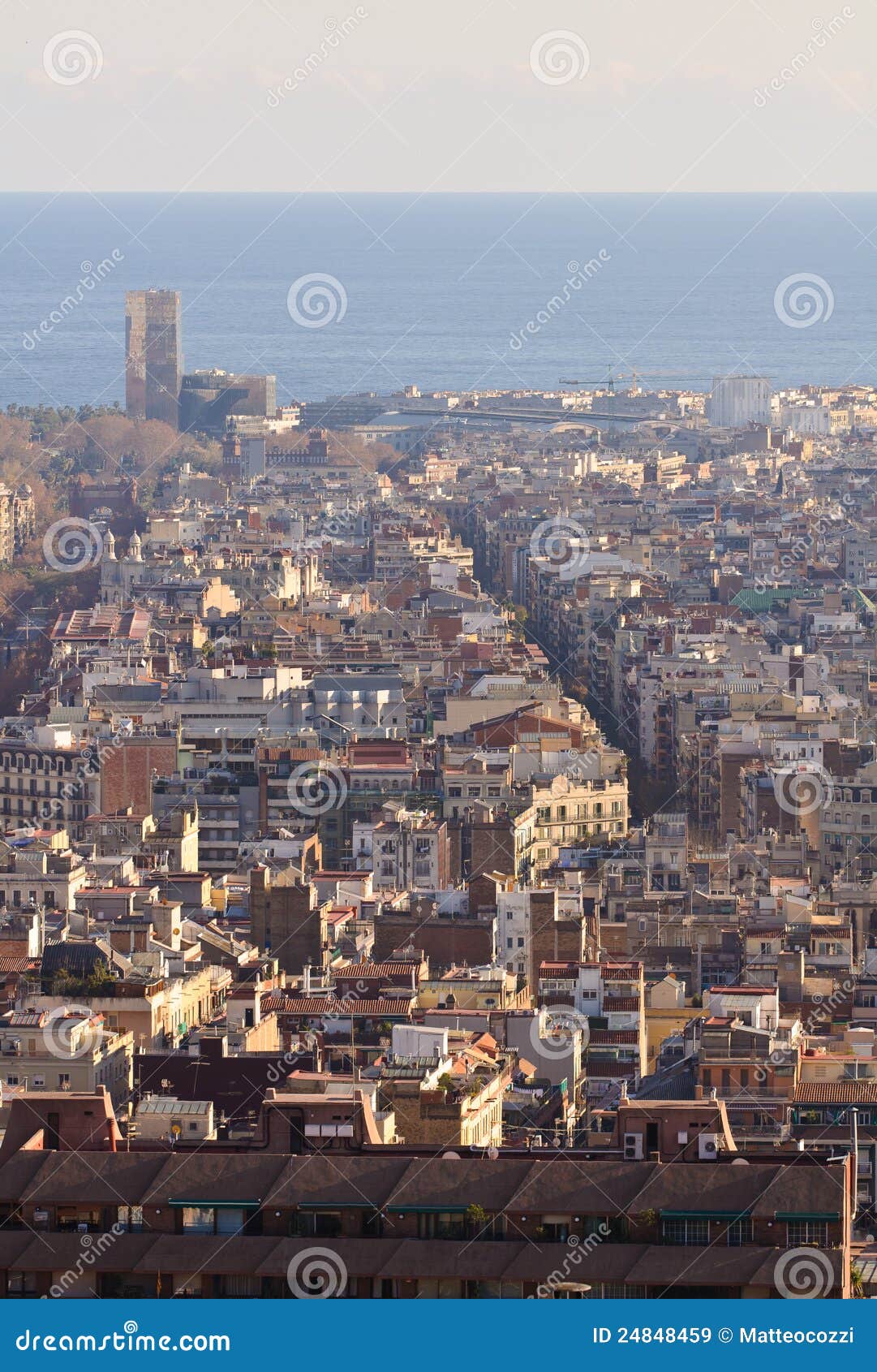 Barcelona City View, Spain. Stock Image - Image of street, panorama ...