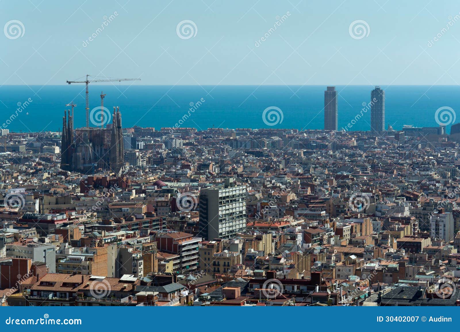 Barcelona, city View. stock image. Image of familia, europe - 30402007