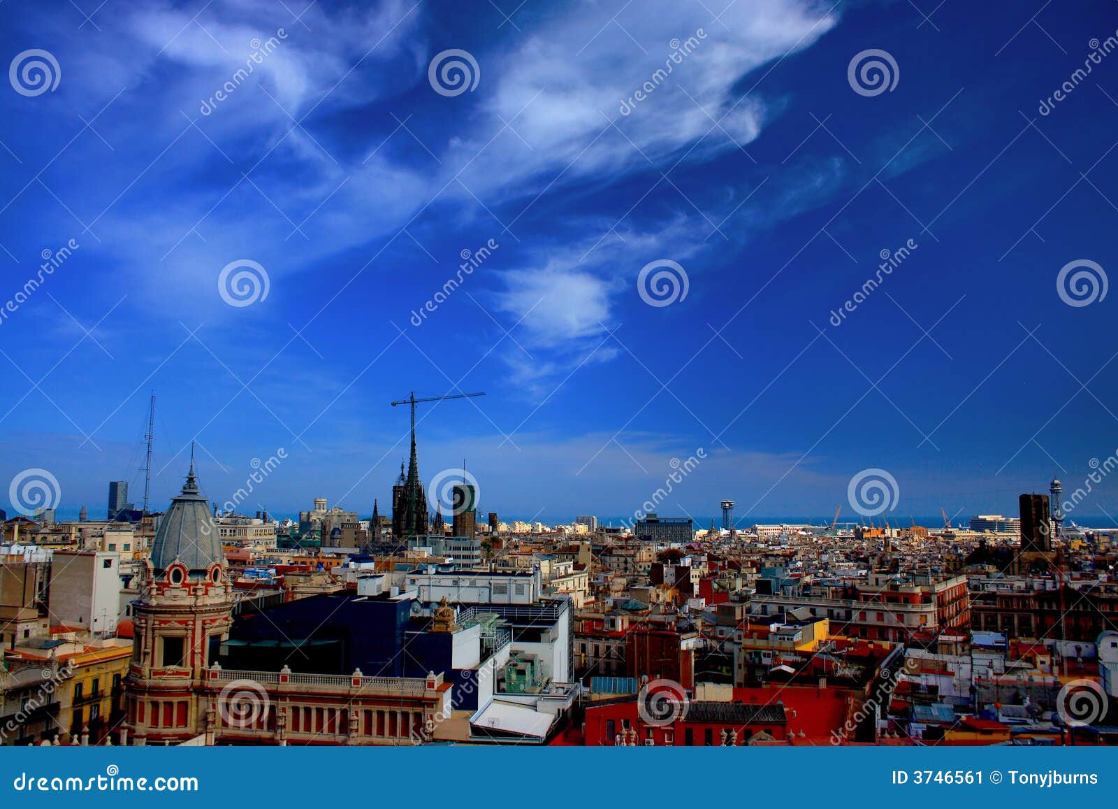 Barcelona cityscape stock image. Image of view, landscape - 3746561